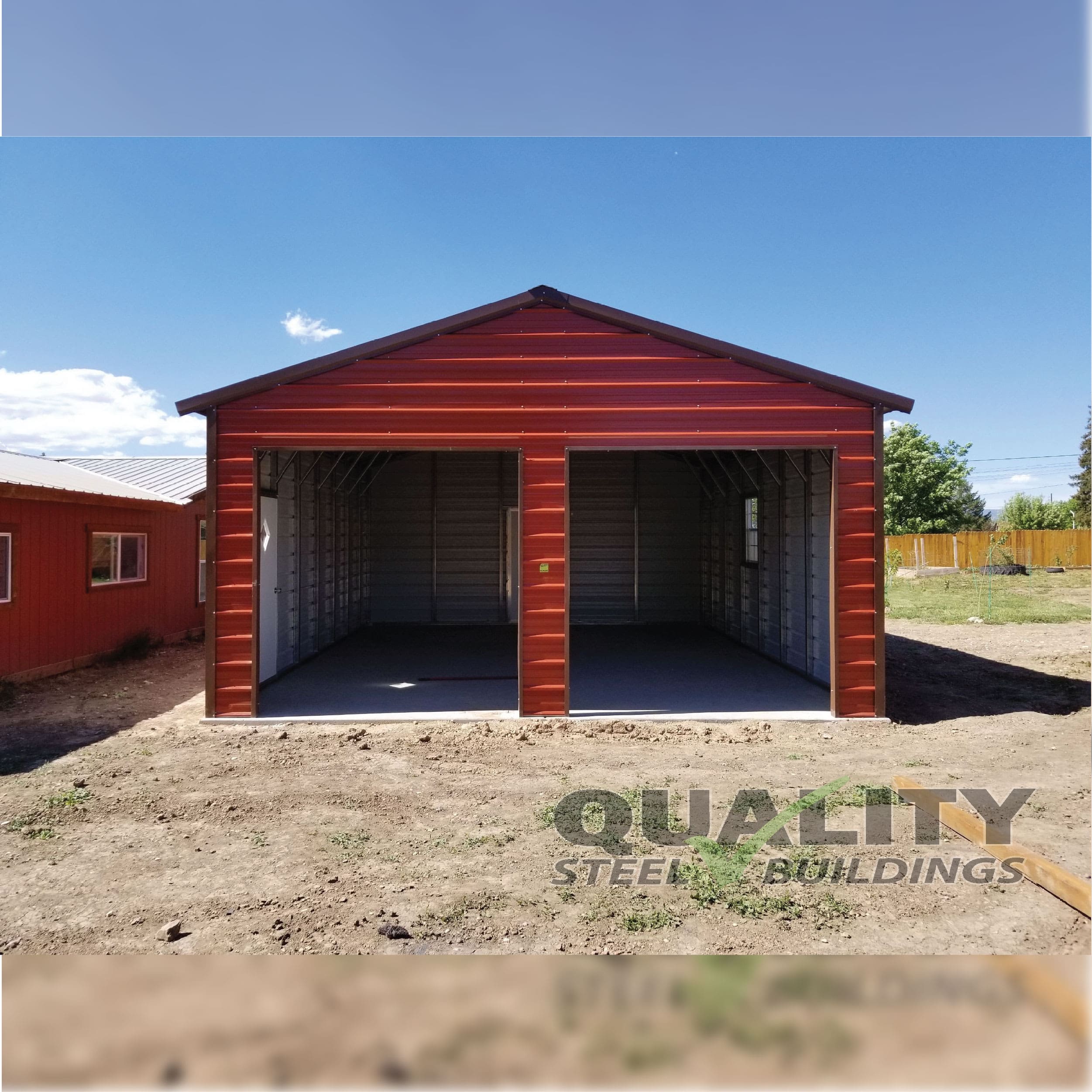20’Wx25’Lx9’H RED GARAGE – High Quality Carports